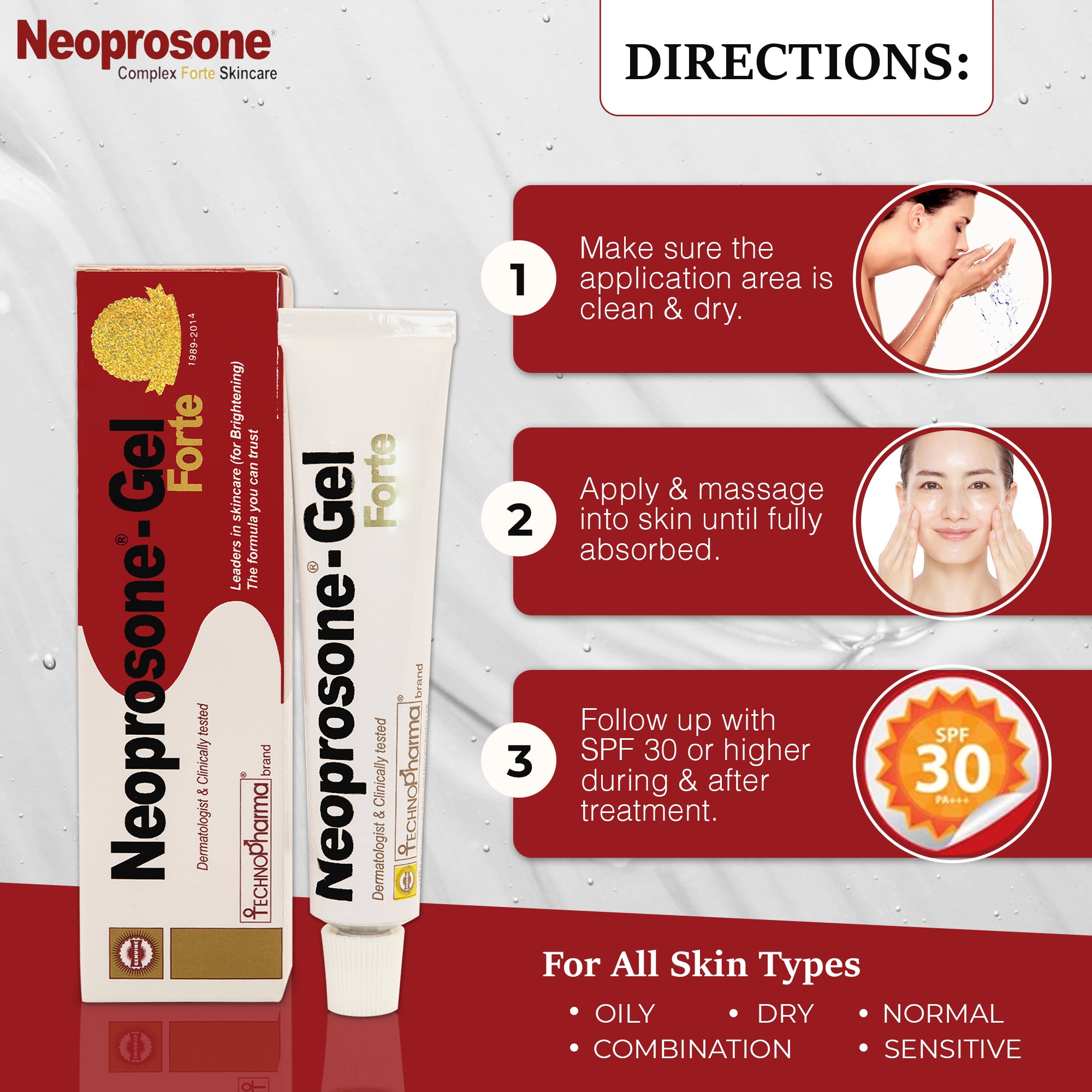Neoprosone Brightening Gel for All Skin Types | Mitchell Brands